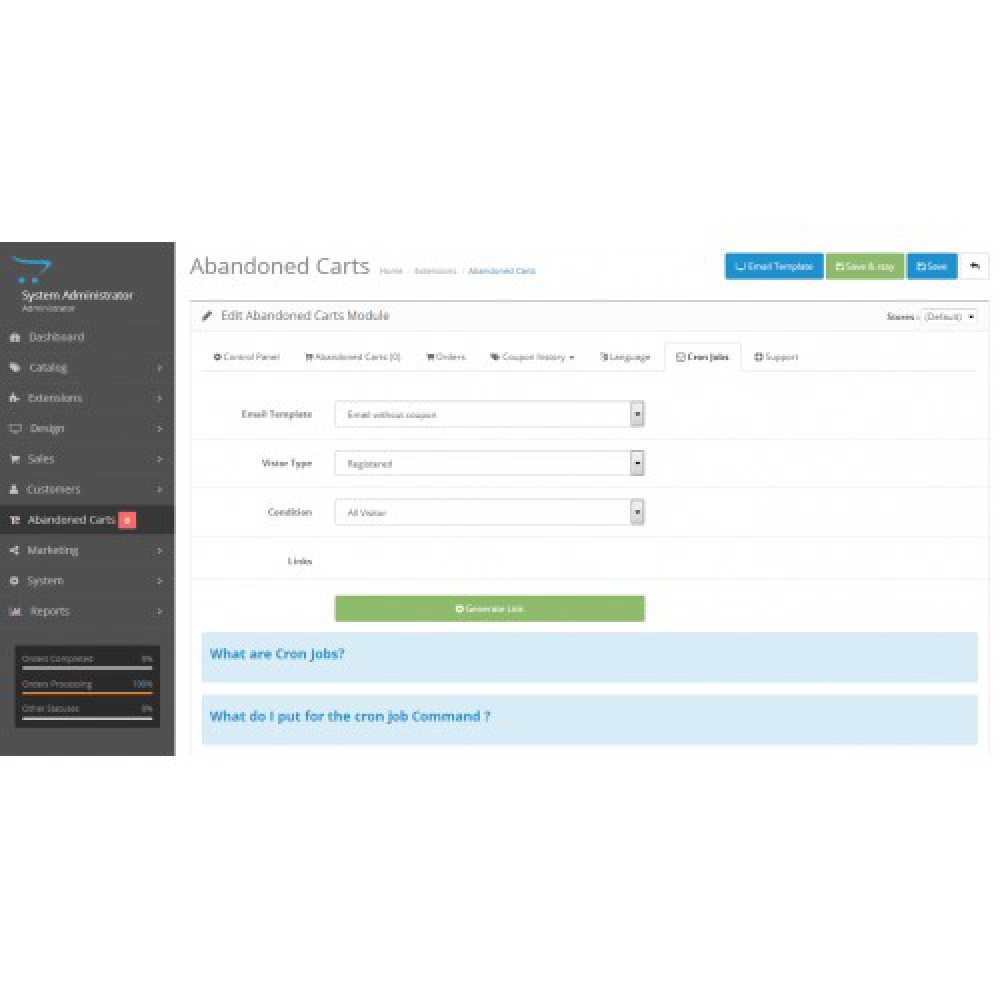 OpenCart Abandoned Cart- Recover Cart- Opencart Extensions