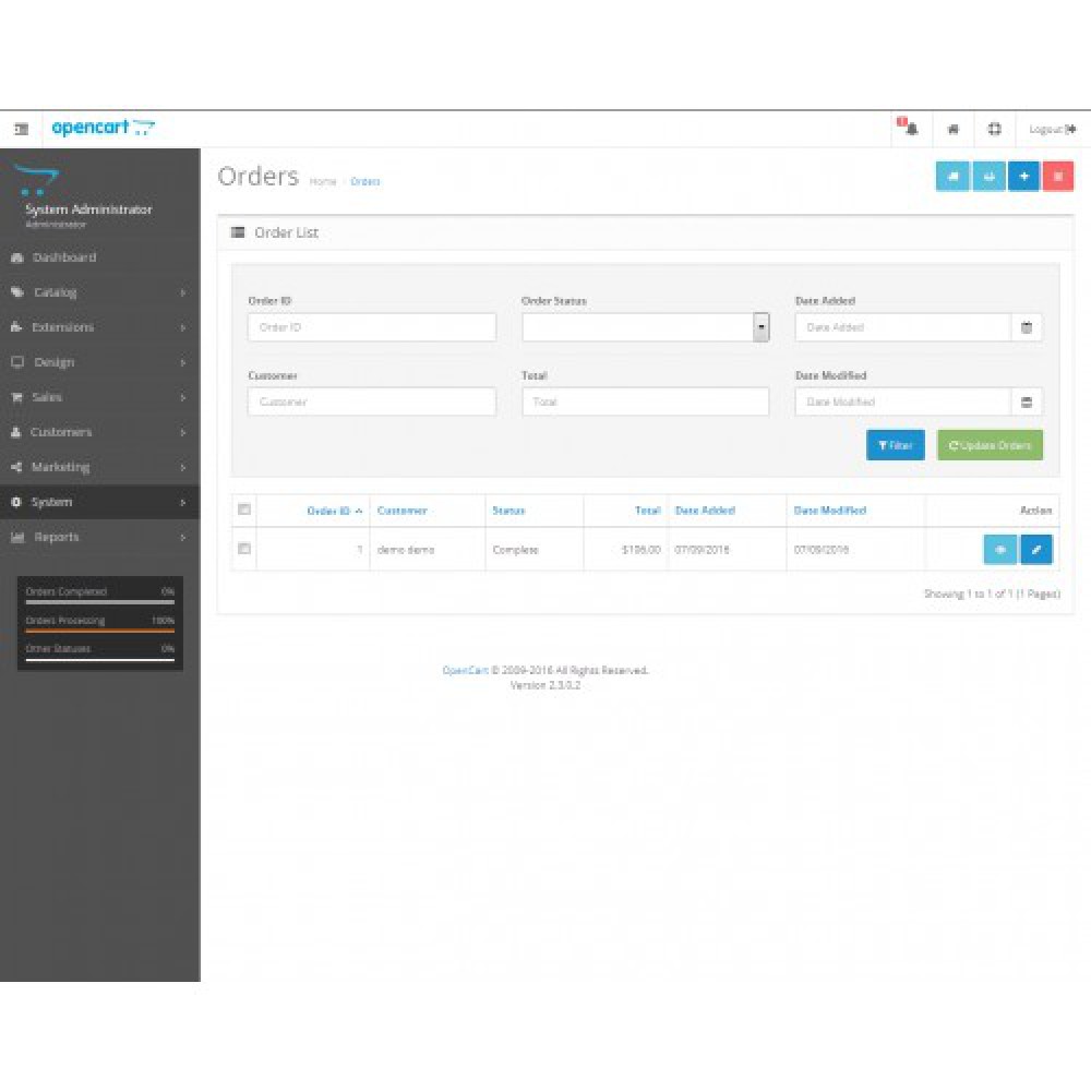 OpenCart Bulk Order Status Update - Bulk Order Update