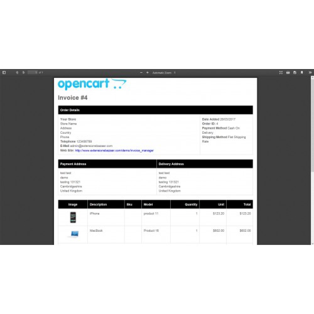 OpenCart Invoice Management Tool - Opencart Extensions