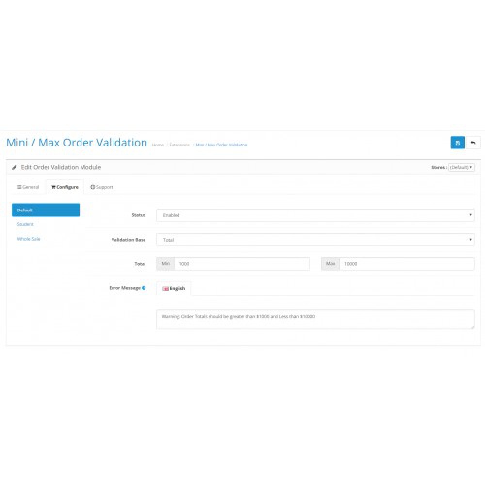 Minimum / Maximum Order Validation - Mini/ Max Order Module