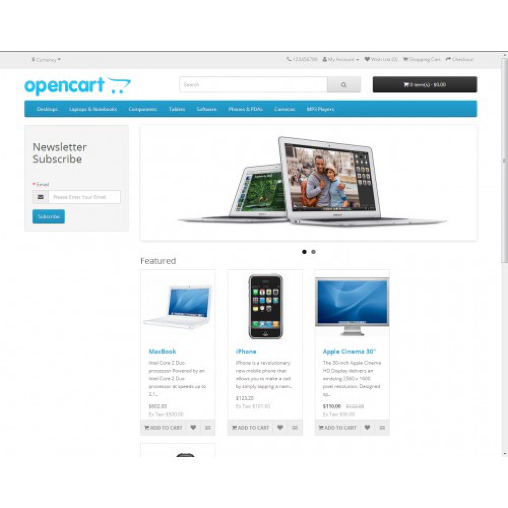 OpenCart Newsletter Subscribe - Newsletter Module
