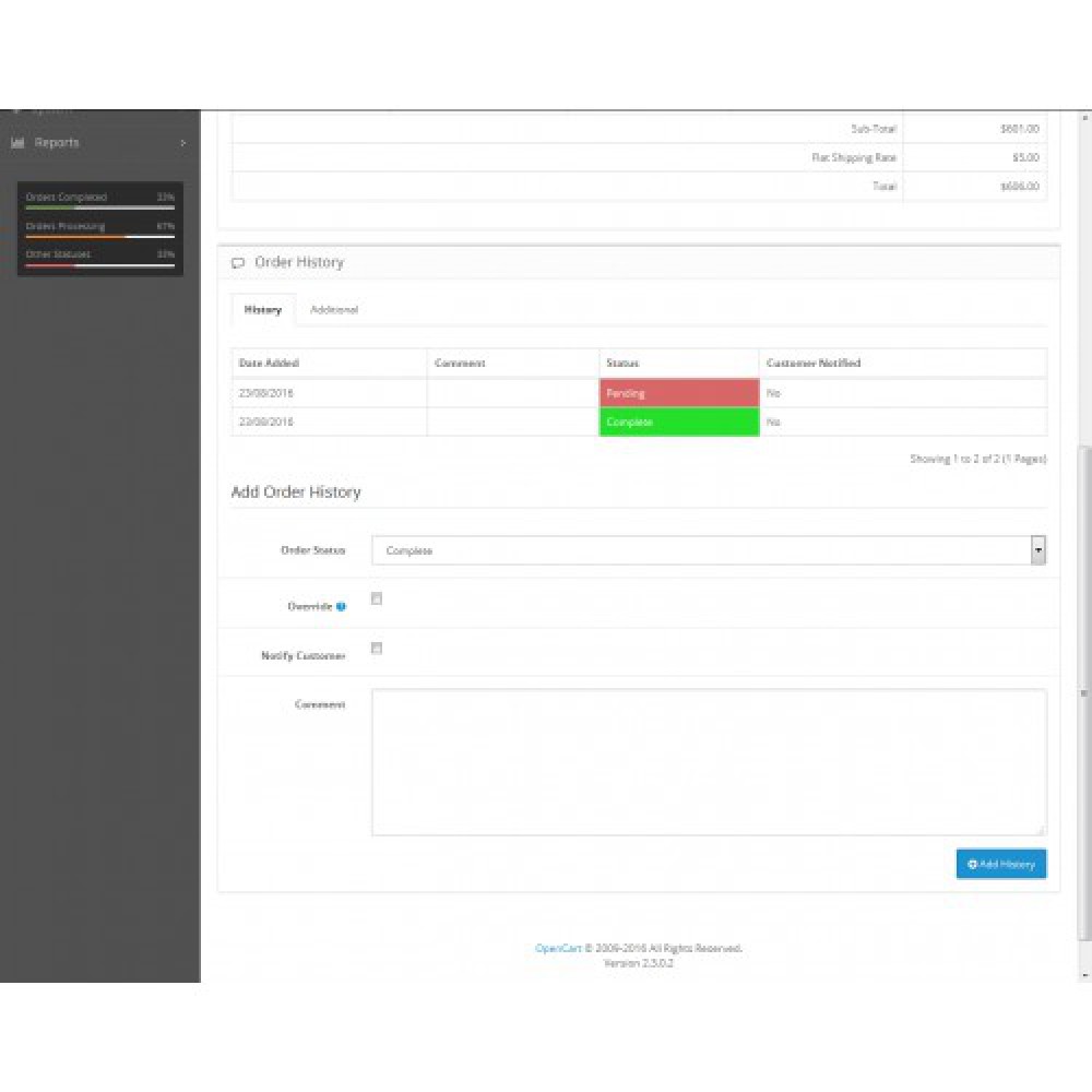 OpenCart Order Status Color- Change Order Color Module