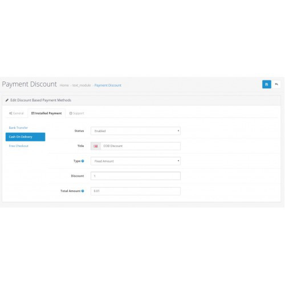 Payment Discount - Opencart extensions -OC Plugins