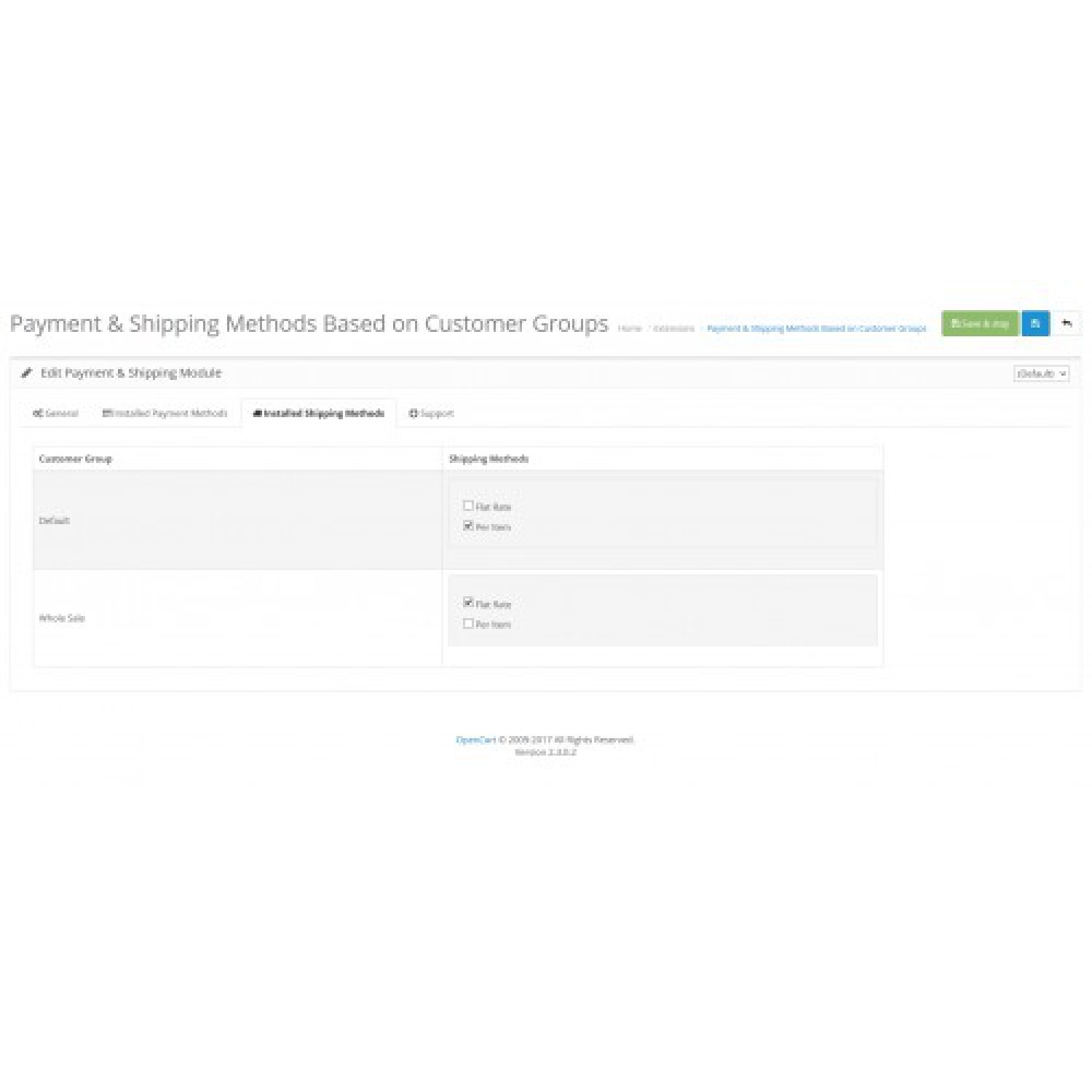 Payment and Shipping methods accordingly customer Group