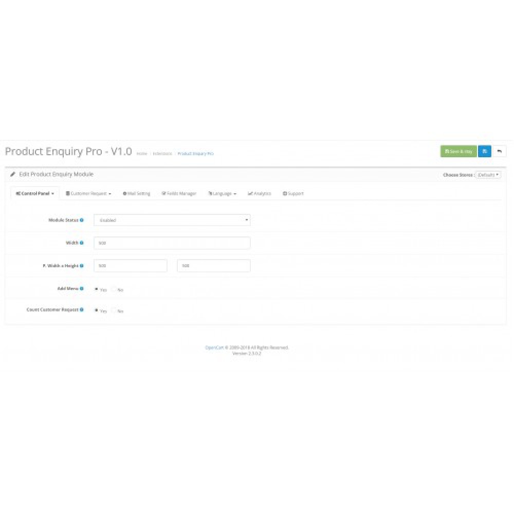 Opencart Product Enquiry Pro -Product Inquiry Module