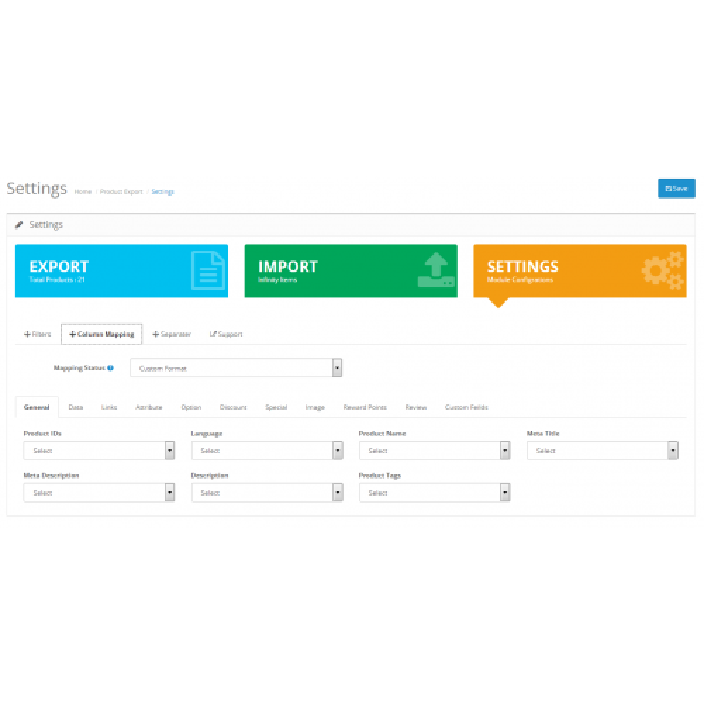 OpenCart Product Import Export Pro - Import-Export Module