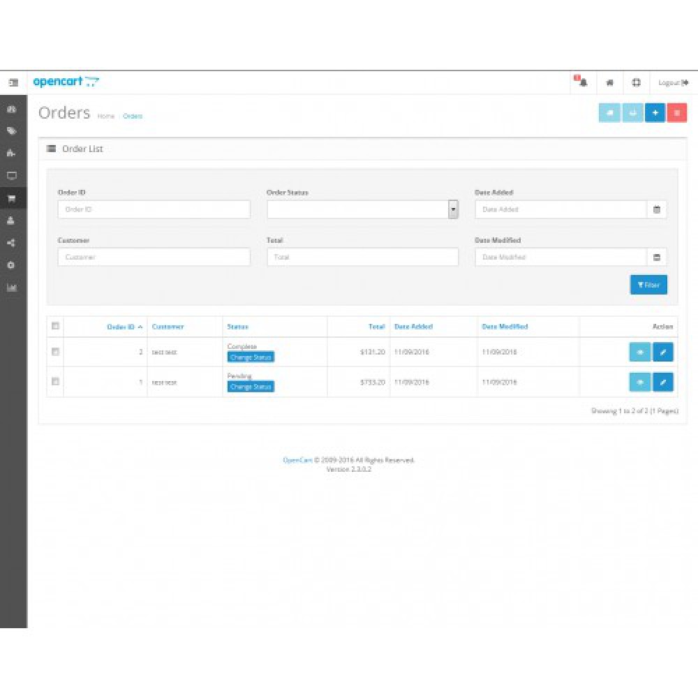 OpenCart Quick Change Order Status- Opencart Extension