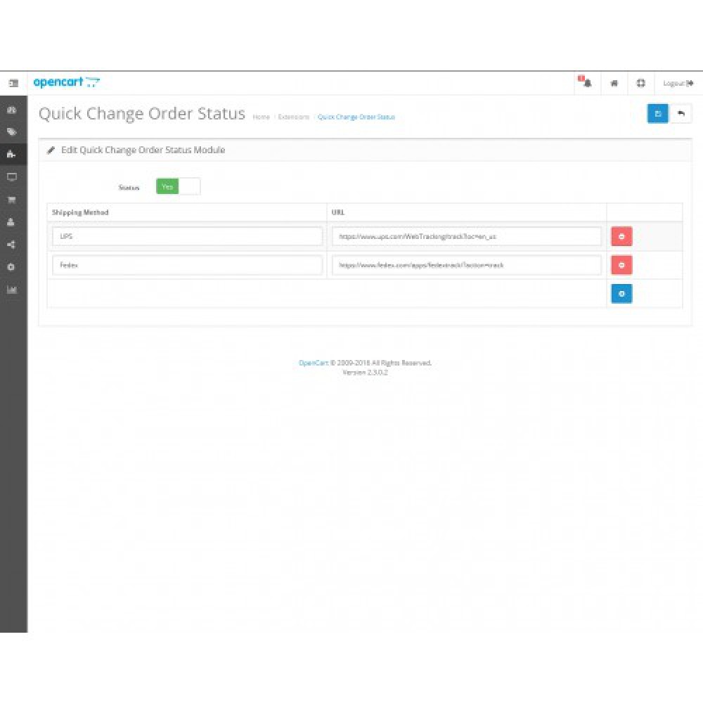 OpenCart Quick Change Order Status- Opencart Extension