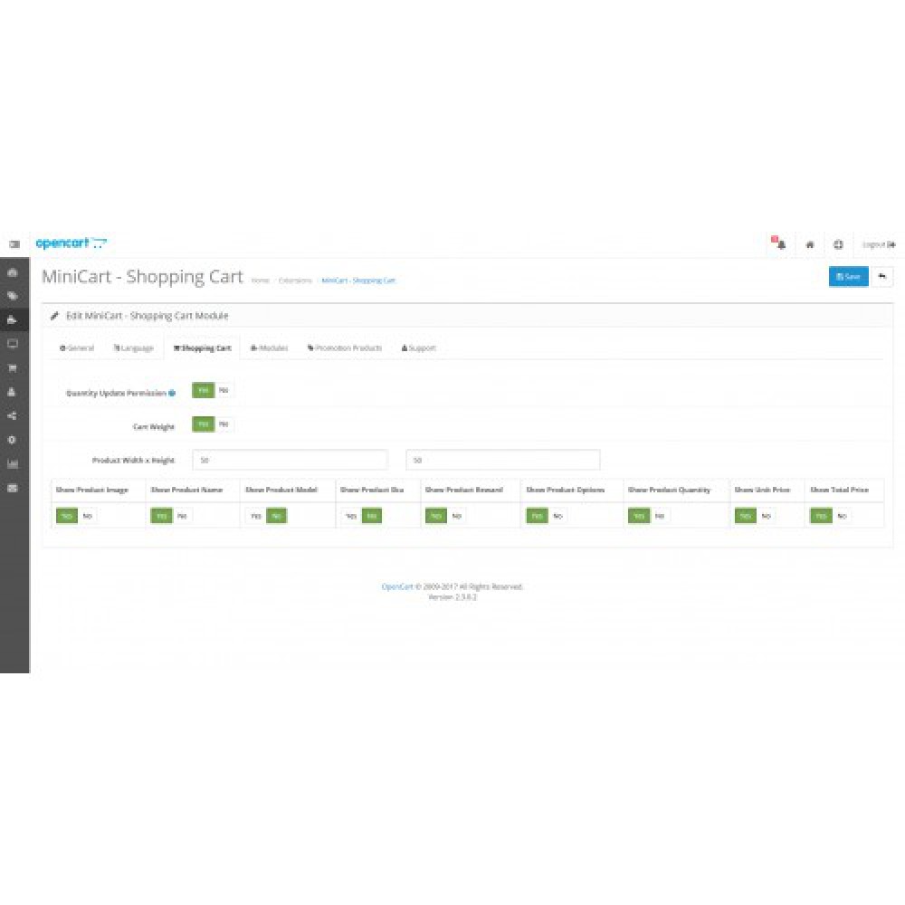 OpenCart Smart Mini Cart- Shopping cart module- Mini cart