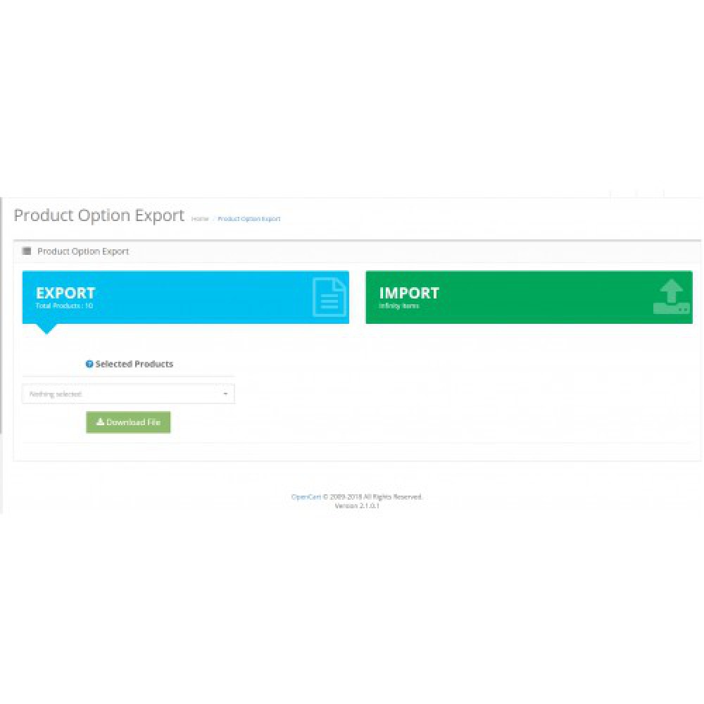 OpenCart Product Option Import Export- Opencart Modules