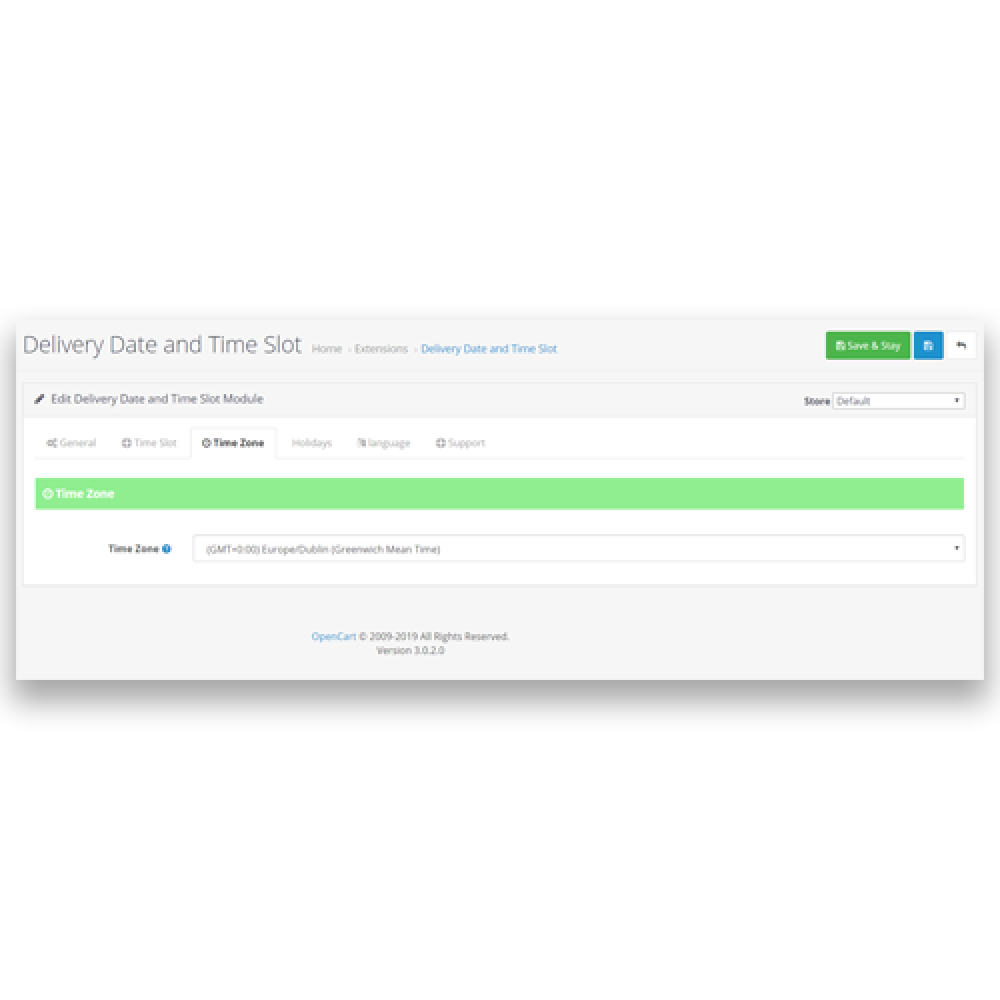 Opencart Delivery Date and Time Slot Extension
