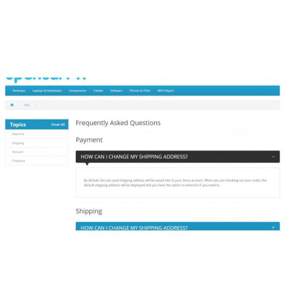 OpenCart Frequently Asked Questions - FAQs Module
